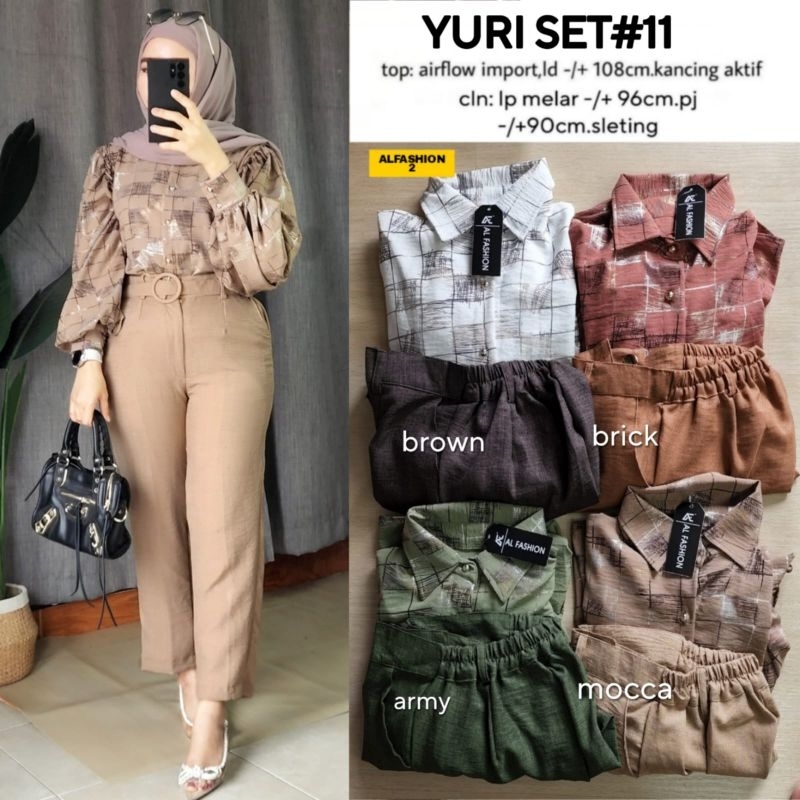 Jual yuri 11 setelan wanita warna brick | Shopee Indonesia