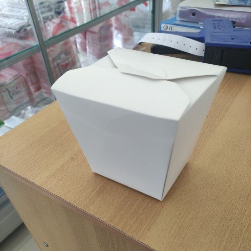 Jual Rice Box / Paper Box / Kotak Nasi Putih Ukuran L isi 25 pcs ...