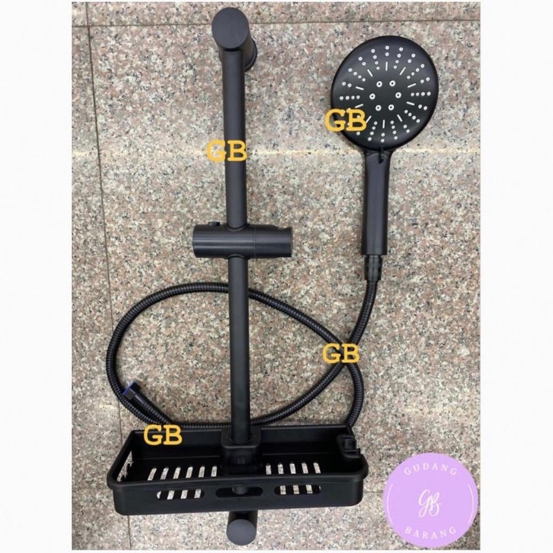 Jual Shower Tiang Hitam Stainless Set Black - Tiang Shower 3 In 1 ...