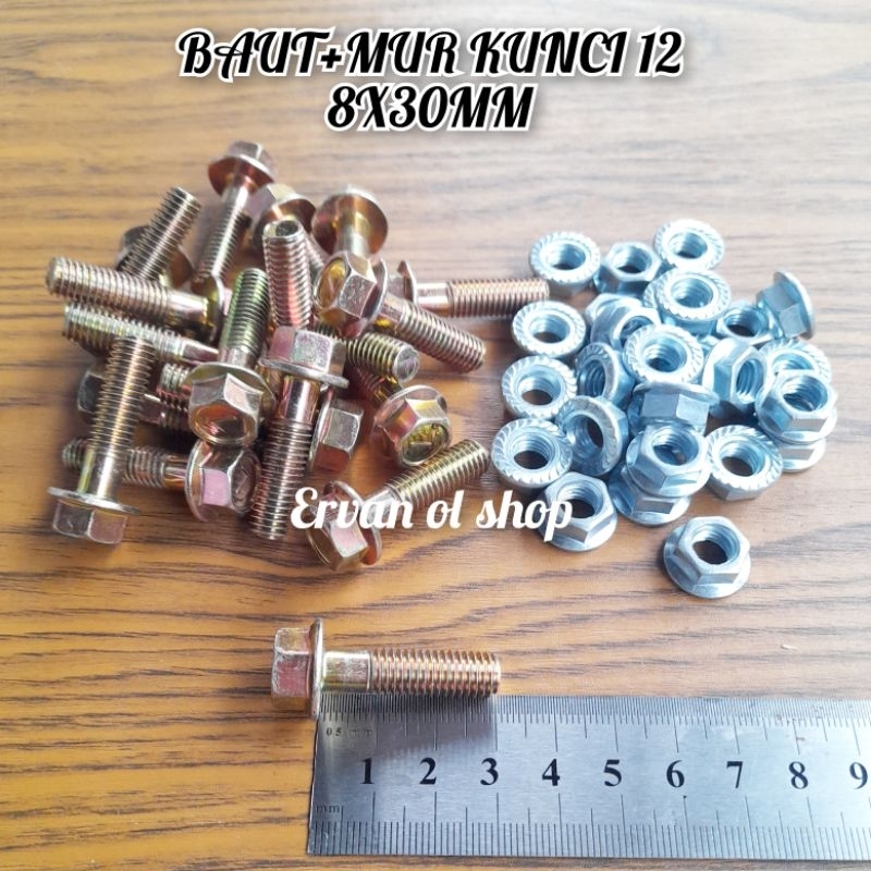 Jual BAUT BAUD 12 KUNCI RING ATAU PAS MODEL ORI MOTOR 8MMX30MM SUDAH ...