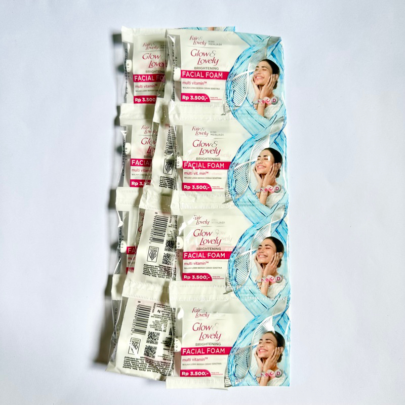Jual (12 pcs) Fair Lovely Glow & Lovely Facial Foam Sachet 8gr | Shopee ...