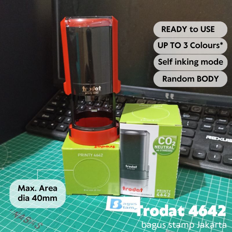 Jual Stempel Otomatis Trodat Printy Bulat 4630 4642 Custom Text Logo Diameter 3cm 4cm | Shopee ...