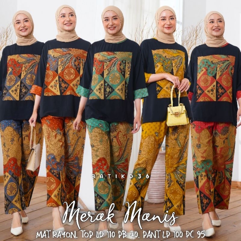 Jual Semerbak One set rayon cewek kekinian rayon adem murah batik mewah ...