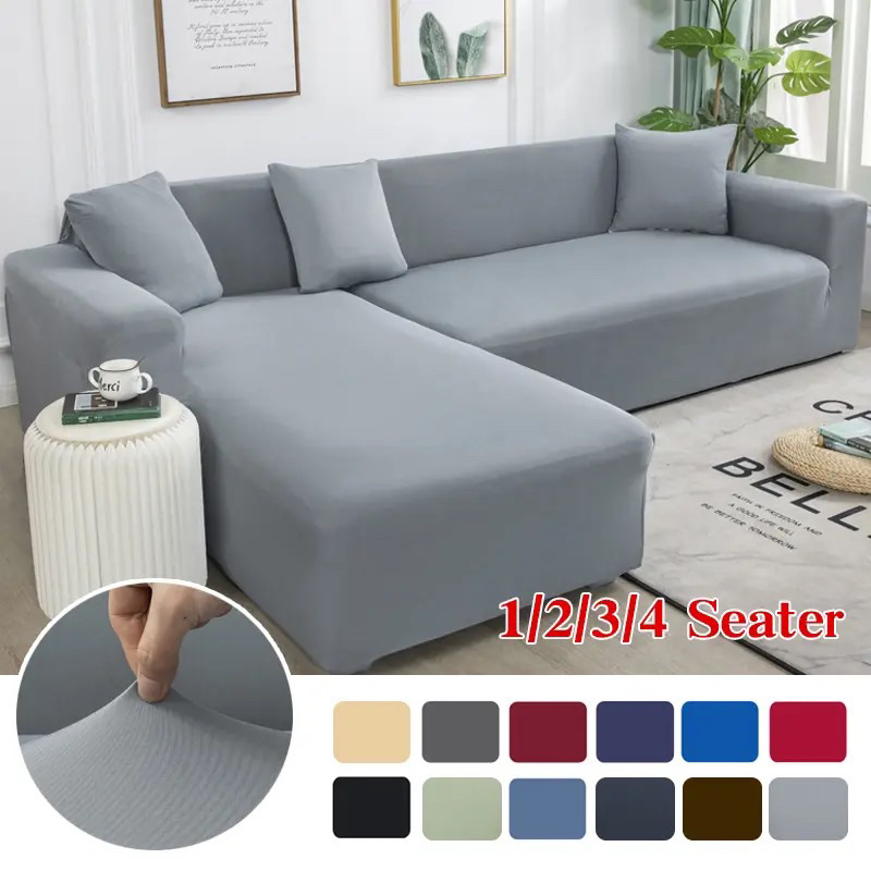 Jual [Original] COVER SOFA SIKU SUDUT L SHAPED POLOS Sarung SOFA ...