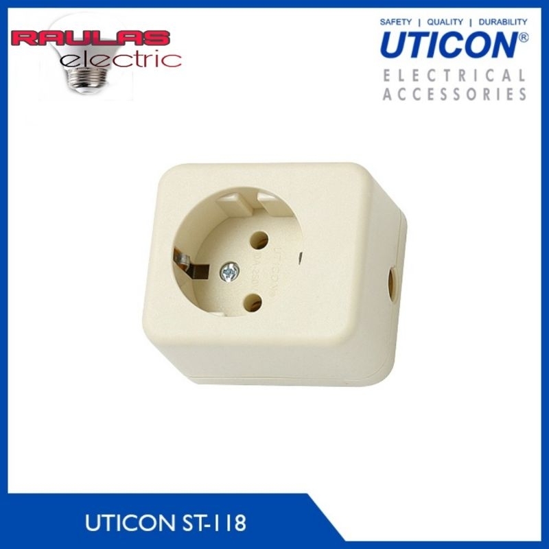 Jual Stop Kontak 1 Lubang Uticon ST-118 / Terminal Kuningan | Shopee ...