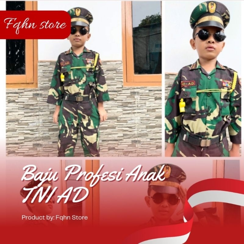 Jual Baju Profesi Anak/Baju Profesi TNI AD Loreng (TOPI) Laki | Shopee ...