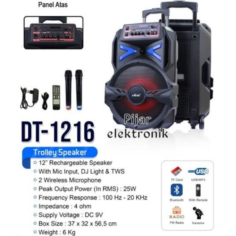 Jual SPEAKER TROLLEY SPIKER TROLI DAT DT 1216 DT1216 12 INCH IN " ECO ...