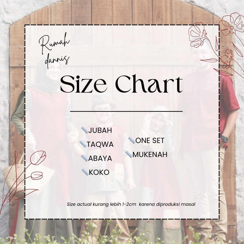 Jual SIZECHART (UKURAN BAJU) by RUMAH DANNIS | Shopee Indonesia