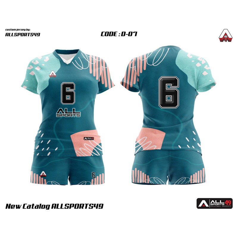 Jual Jersey Voli Cewek Stelan Fullprint Kaos Voli Wanita Satu Sett ...