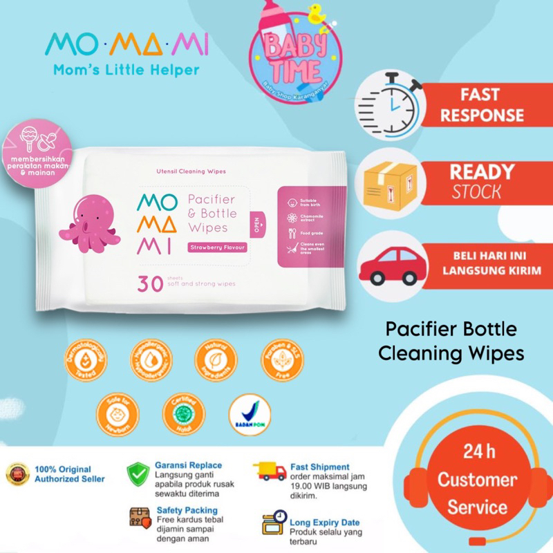 Jual Momami Baby Pacifier & Bottle Wipes - Tisu Basah Dot & Botol Bayi ...