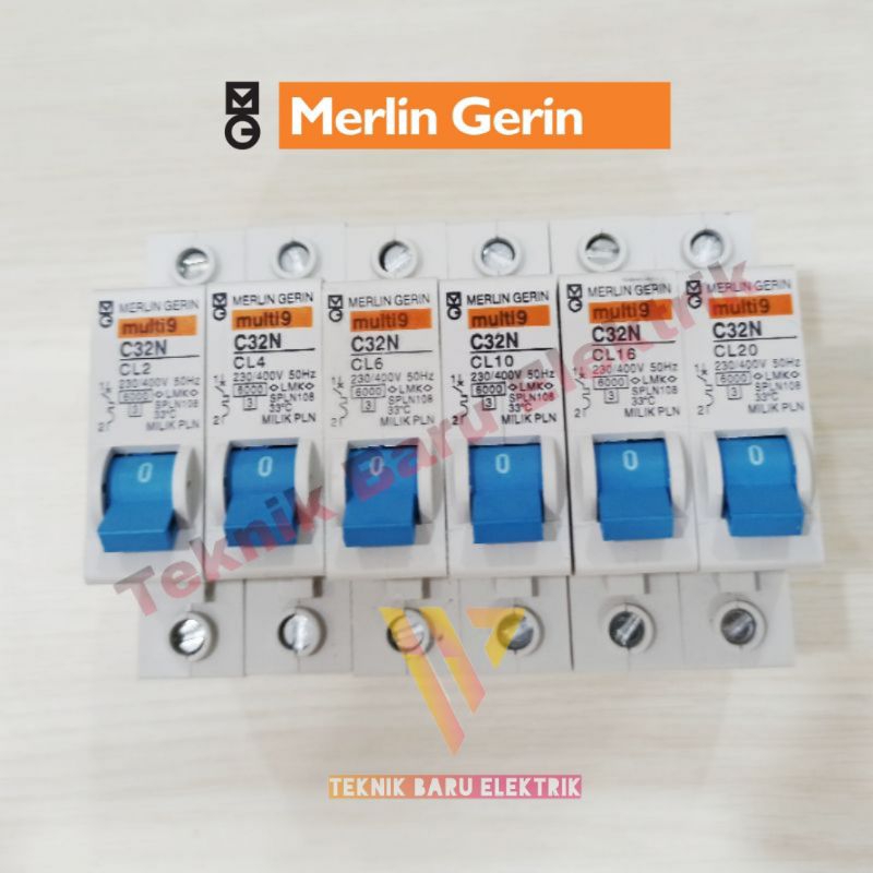 Jual MCB BIRU MULTI 9 MERLIN GERIN S PLN 2A 4A 6A 10A 16A 20A 25A 32A 40A BREKER PEMUTUS ...