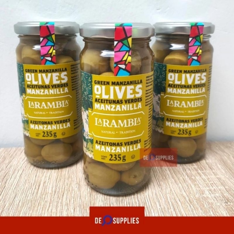 Jual La Rambla Whole Green Manzanilla Olives 235gr - Buah Zaitun Utuh ...