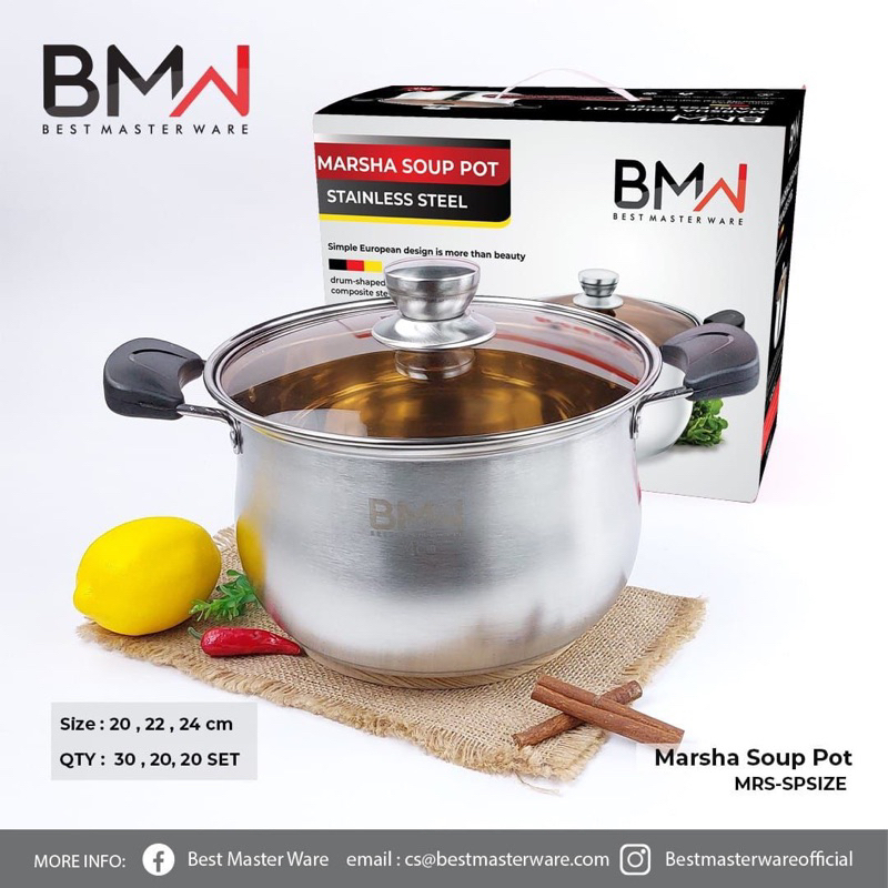 Jual Panci set sonia BMW cookware set stainless | Shopee Indonesia