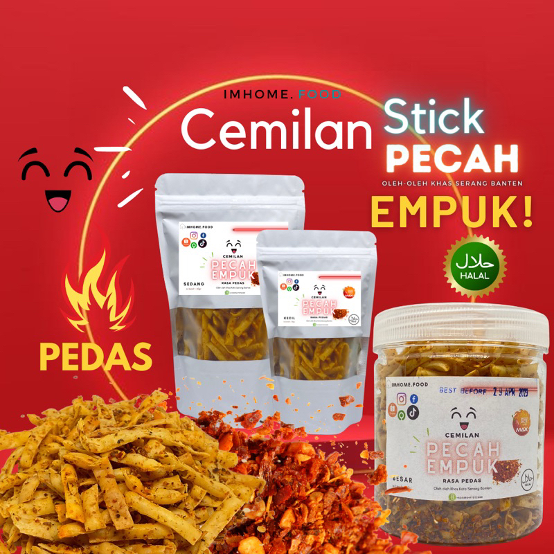 Jual Cemilan Kiloan PEDAS Pecah EMPUK STICK IMHOME oleh oleh khas ...