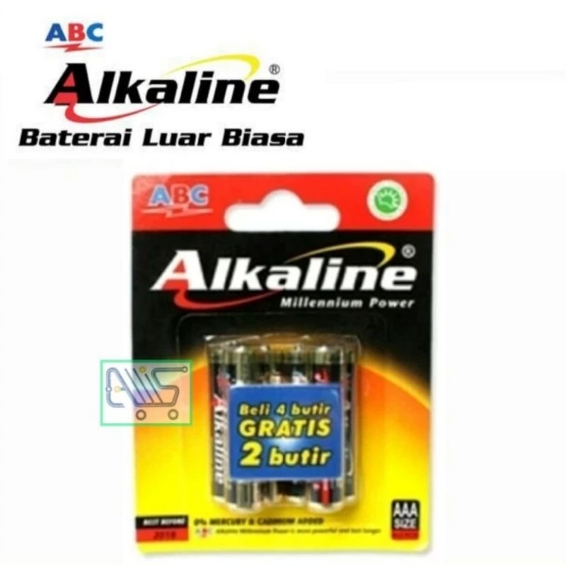Jual Battery ABC Alkaline AAA A3 LR03 Isi 6 | Shopee Indonesia