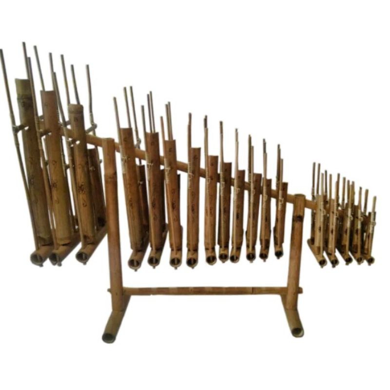 Jual Angklung bambu 2 oktaf 18 nada alat musik tradisional | Shopee ...