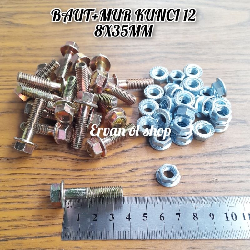Jual BAUT BAUD 12 KUNCI RING ATAU PAS MODEL ORI MOTOR 8MMX35MM SUDAH ...