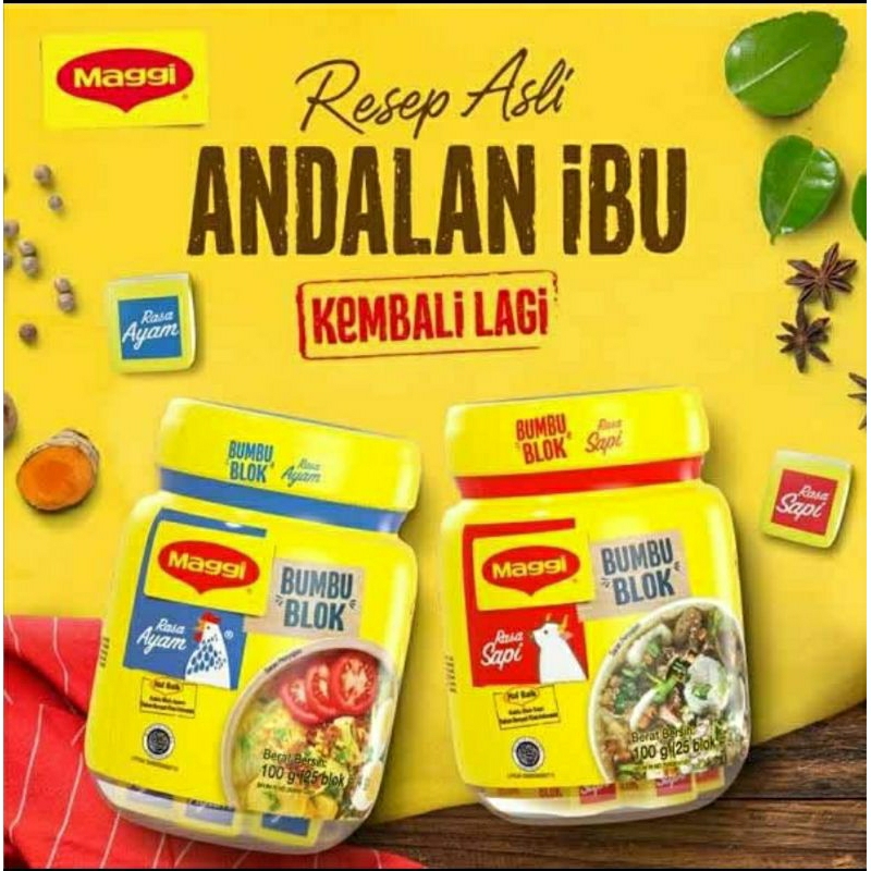 Jual MAGGI BLOK / MAGGI BEEF CUBE isi 25 x 4 gram / KALDU SAPI / MEGI ...