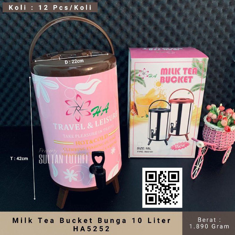 Jual Milk Tea Bucket Bunga 10 Liter HA5252/HA5181 | Shopee Indonesia