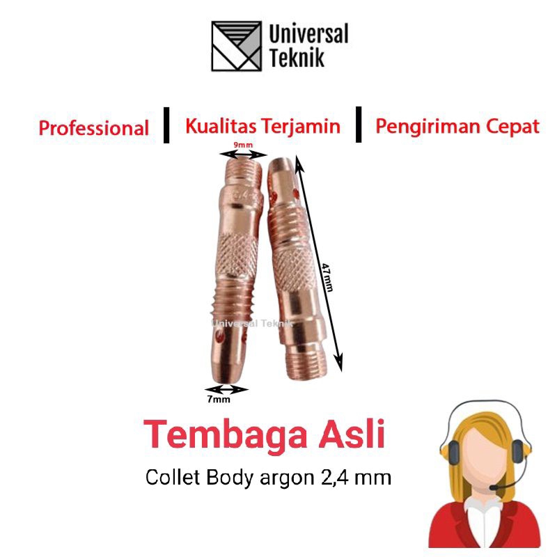 Jual Collet Body argon 2,4 mm bengkel besi travo las alat alat teknik ...