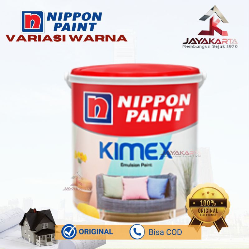 Jual Cat tembok Kimex 20 kg / Nippon Paint / cat air dinding warna ...