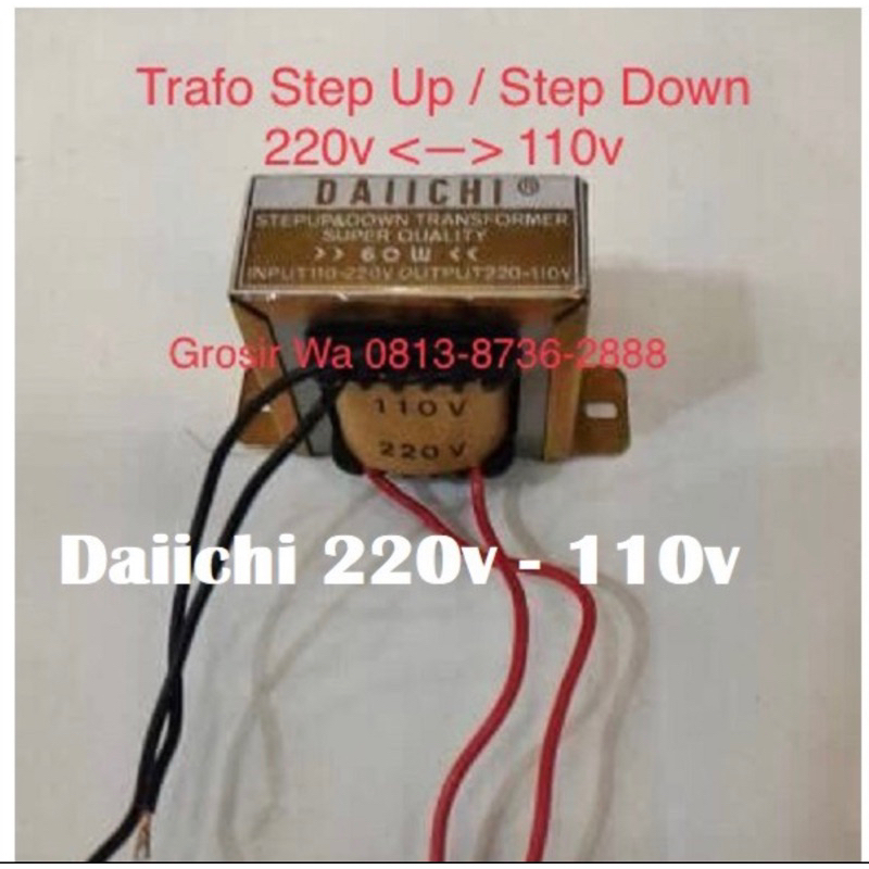 Jual Daiichi Trafo Step Up Step Down 220v -110v / 110v - 220v 60W ...