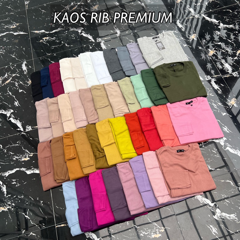 Jual KAOS RIB LENGAN PANJANG PREMIUM // BASIC LONGSLEEVE RAJUT | Shopee ...