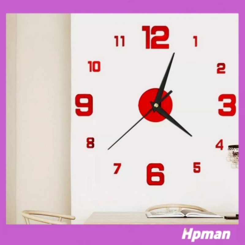 Jual Jam Dinding 3D DIY Besar Tempel Tembok Analog Giant Wall Clock ...