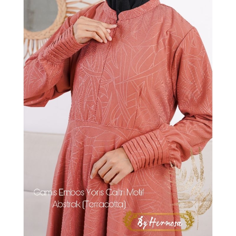 Jual GAMIS SYARI HERMOSA GAMIS EMBOS YORIS CALTRI MERAH BATA | Shopee ...