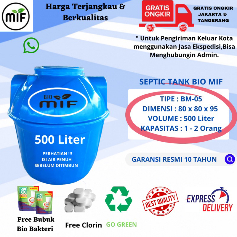 Jual septic tank bio , biotech , biofil, biotank , biotaff 500L ...