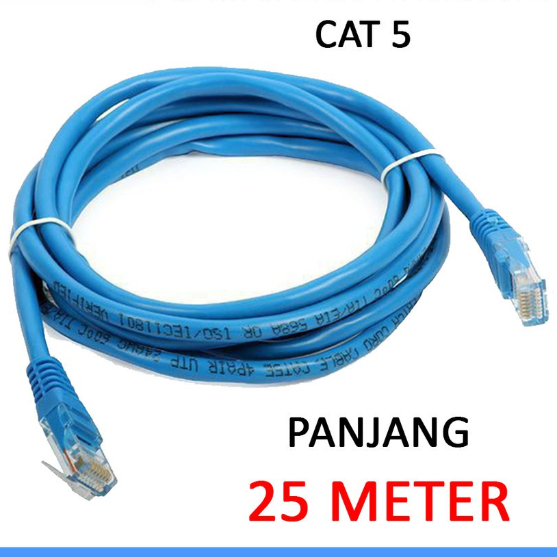 Jual KABEL LAN 25 METER 25M 2500CM INTERNET CAT5 100M JARINGAN ETHERNET | KABEL LAN 25M | Shopee ...