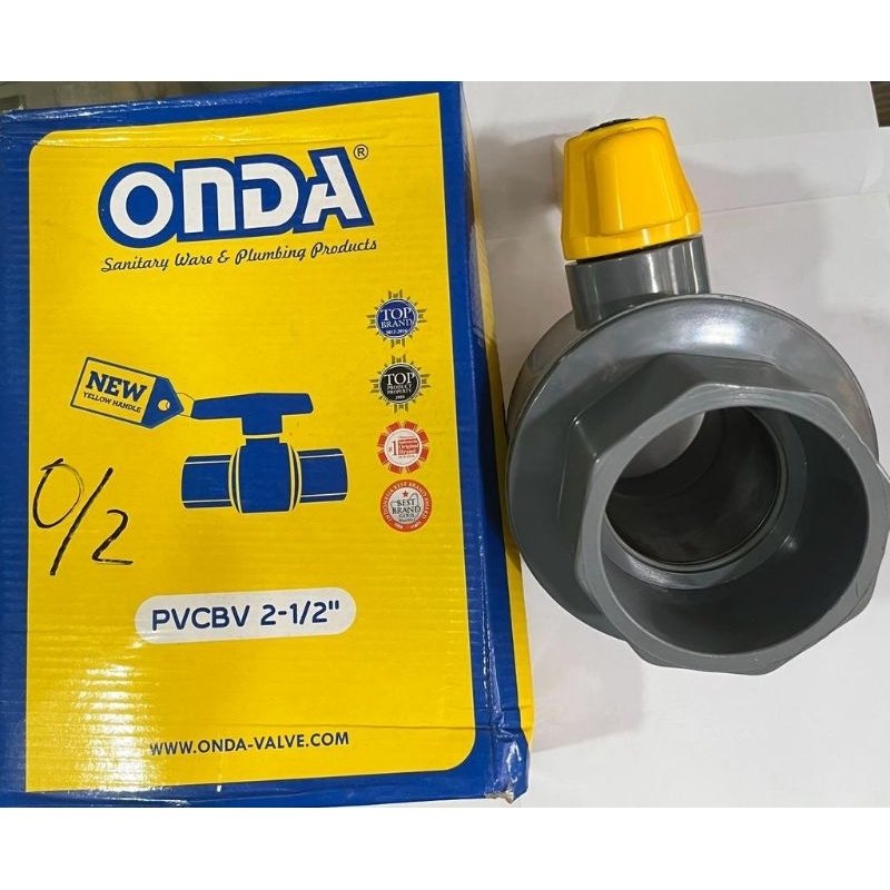 Jual Stop Kran Onda Asli PVCBV Polos 2 1/2" inch pvc Ball Valve Stop ...