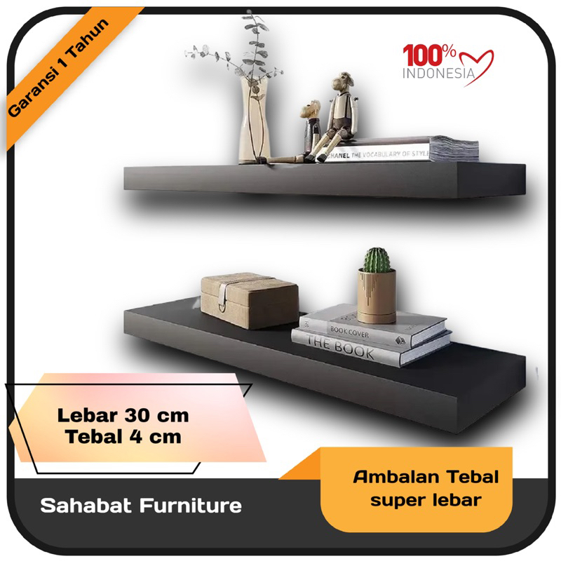Jual Rak dinding ambalan Jumbo lebar 30 cm tebal 4 cm | Shopee Indonesia