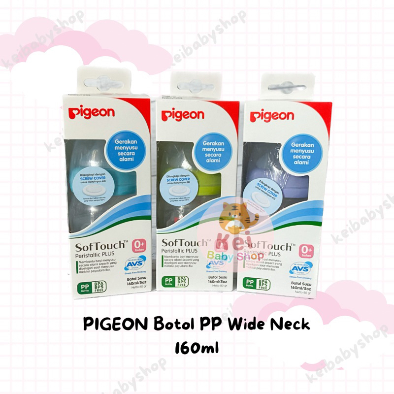 Jual Pigeon Botol Susu Wide Neck 160ml 240ml / Pigeon Soft Touch Peristaltic Plus Wide Neck ...
