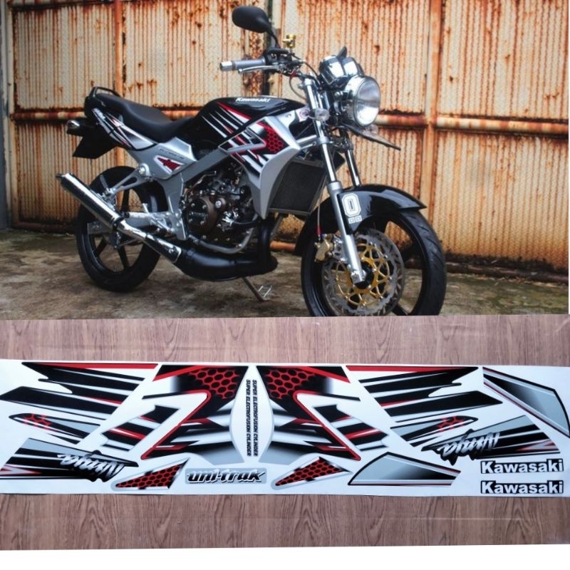 Jual Stiker striping List ninja 2007 type M hitam laminasi glosy ...