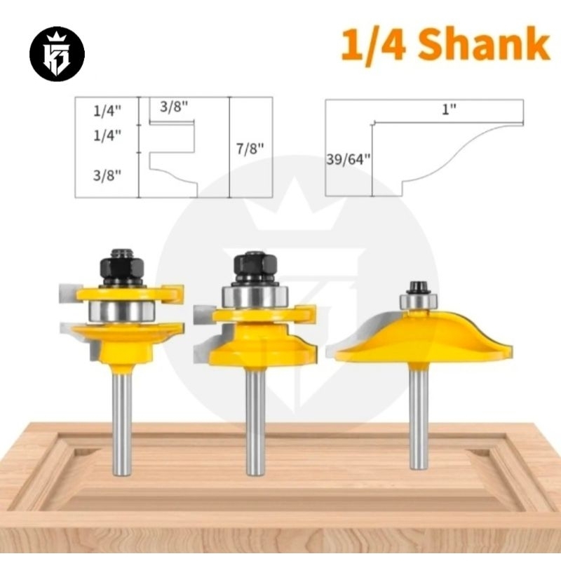 Jual As 1/4 Inch Mata Pisau Profil Kayu Panel Pintu Router Bits ...