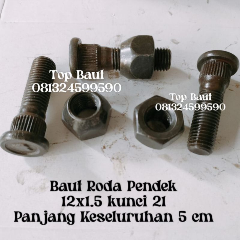 Jual MINIMAL ORDER 10 PCS baut mur roda toyota pendek 5cm baut roda ...