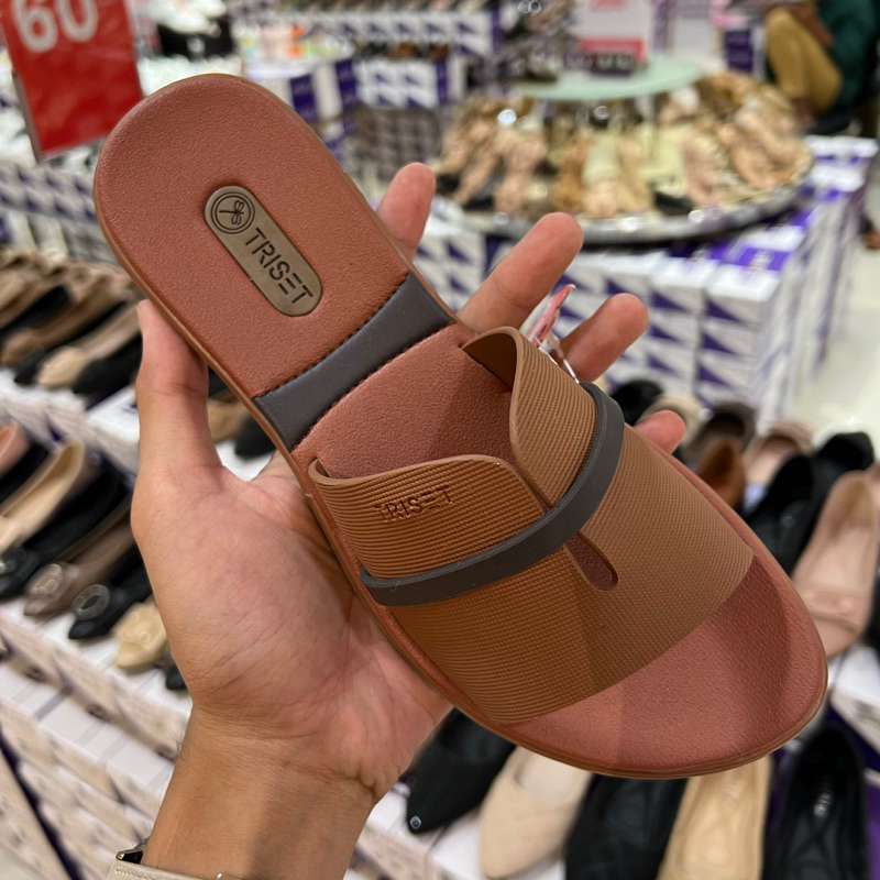 Jual Triset sandal flat wanita super sleek,full karet anti selip 36-40 ...