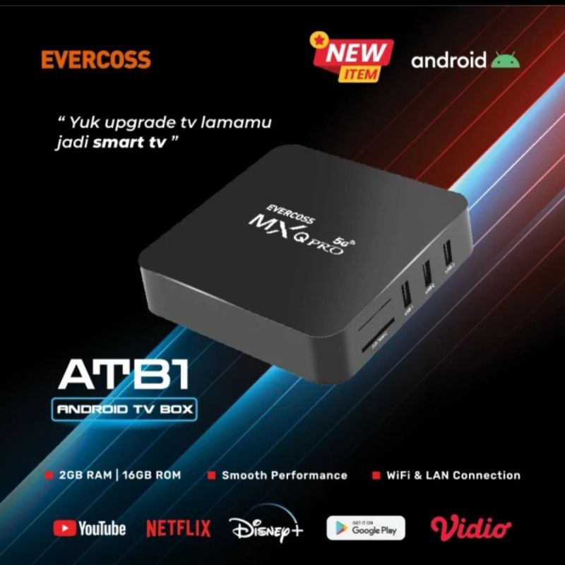 Jual android tv box evercoss atb1 smart tv box mxq pro memori 2gb/16gb ...