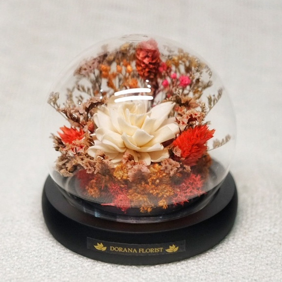 Jual Flower Glass Dome Miniatur / Bunga Ukuran Mini D10 cm | Special ...