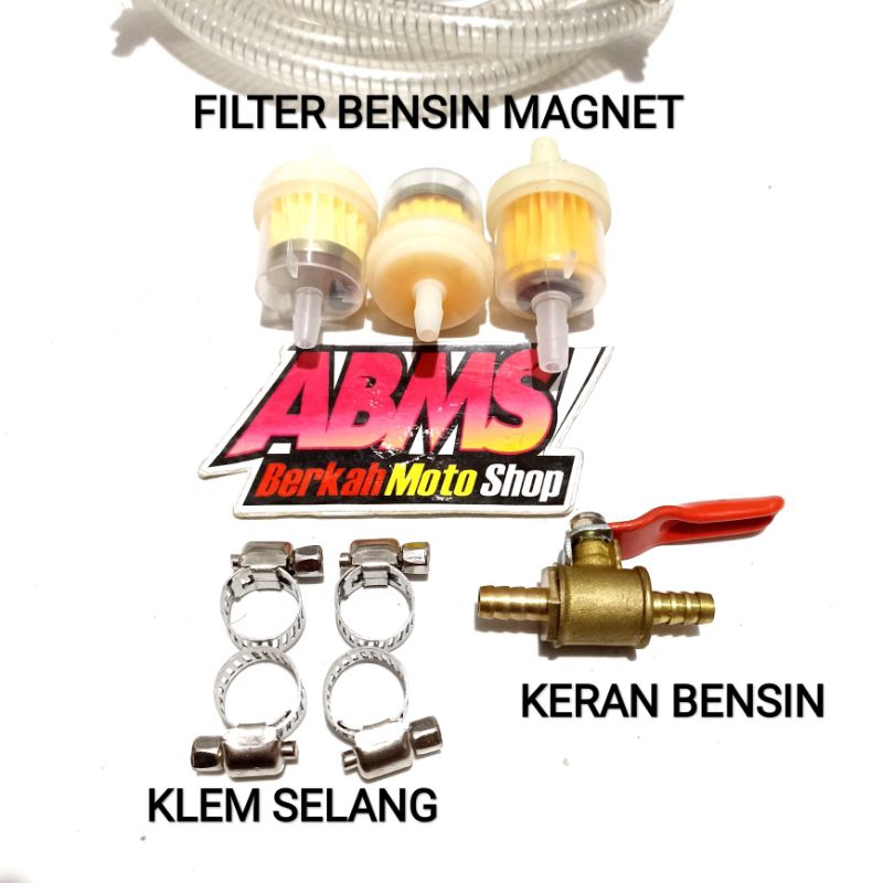Jual [PROMO] KRAN BENSIN KUNINGAN FILTER BENSIN TIPE MAGNET KLEM SELANG ...