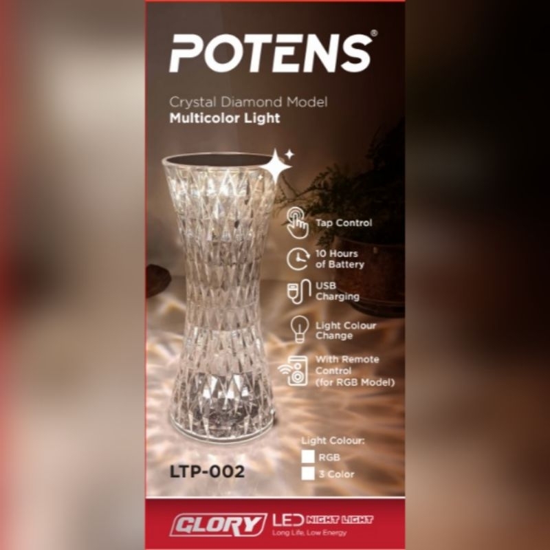 Jual Potens Lampu Tidur LED Night Light Crystal Diamond Model LTP-002 ...