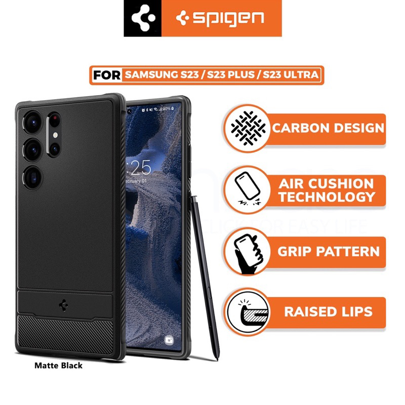 Jual SPIGEN Case Samsung Galaxy S23 Ultra Plus Rugged Armor Carbon Casing | Shopee Indonesia