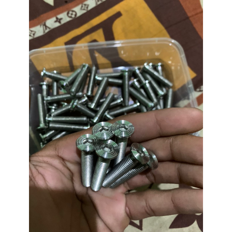 Jual BAUT L 12 STAINLESS STENLIS M8 CUSTOM SLIM TIPIS 5CM UNIVERSAL | Shopee Indonesia