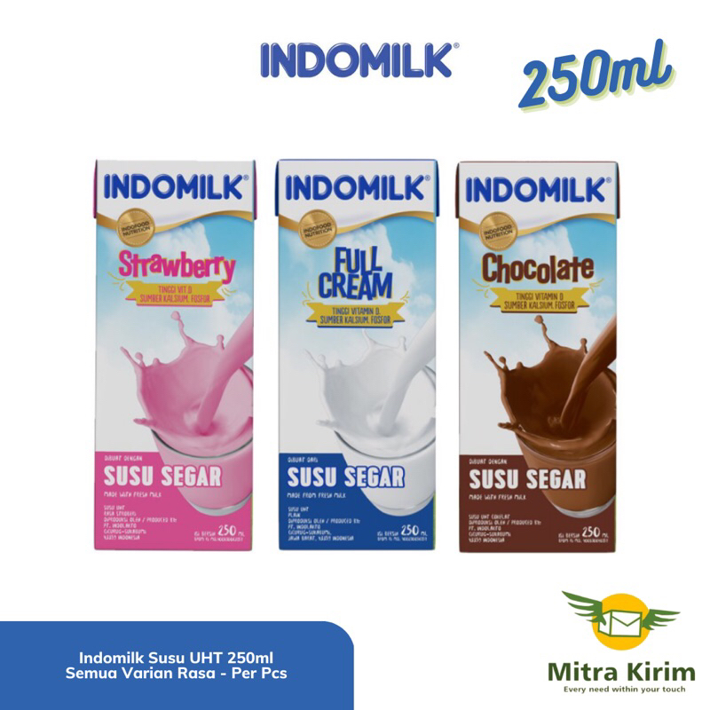 Jual INDOMILK Susu UHT 250ml Semua Varian Rasa - Per Pcs | Shopee Indonesia