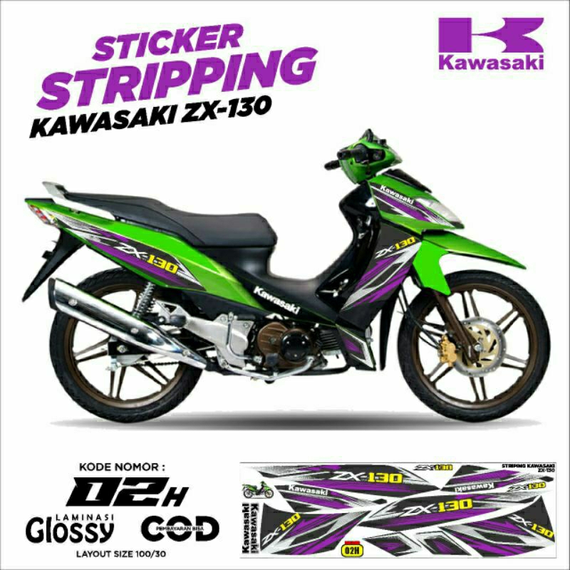 Jual DECAL STIKER STRIPING KAWASAKI ZX 130 VARIASI BODY ZX STICKER ...