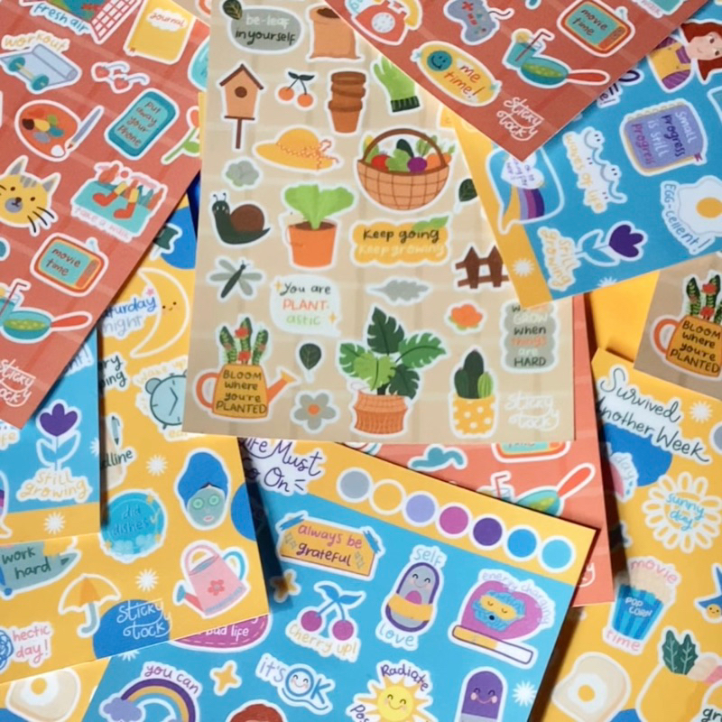 Jual Sticker Sheet Journal Aesthetic Kiss Cut Daily Super Worth It by ...