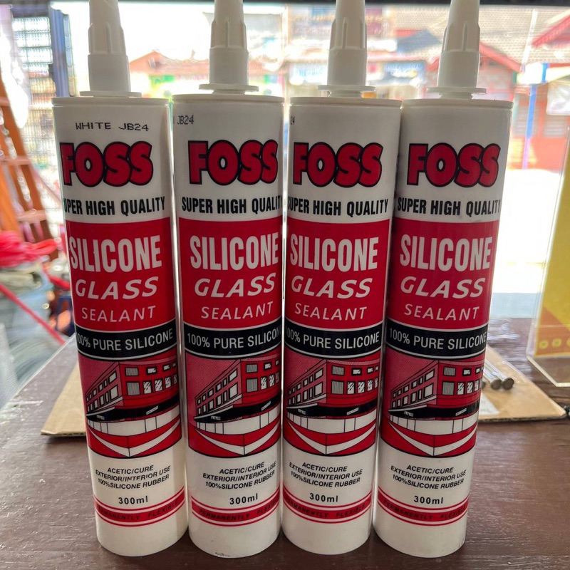 Jual LEM SILIKON SILICON FOSS 300 ML - HITAM PUTIH CLEAR TRANSPARAN ...
