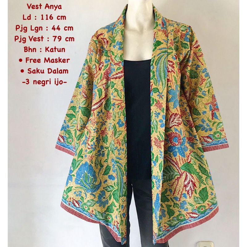 Jual OUTER BATIK VEST BATIK CARDYGAN 3Negri | Shopee Indonesia