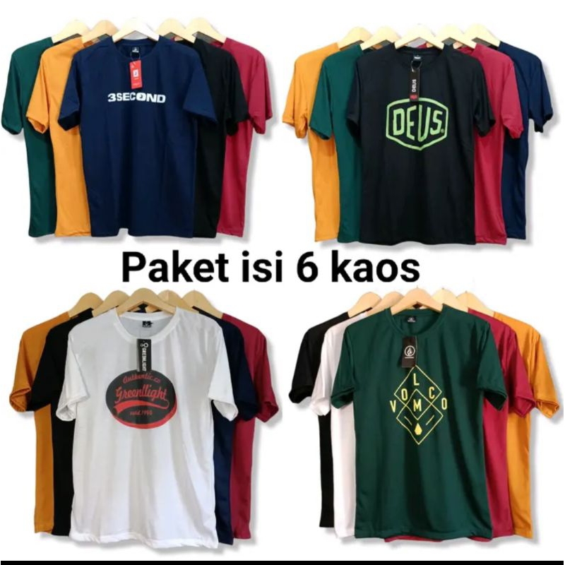 Jual Paket Hemat Isi 6 Kaos Distro Dewasa Murah Merk Merk Distro Pria ...